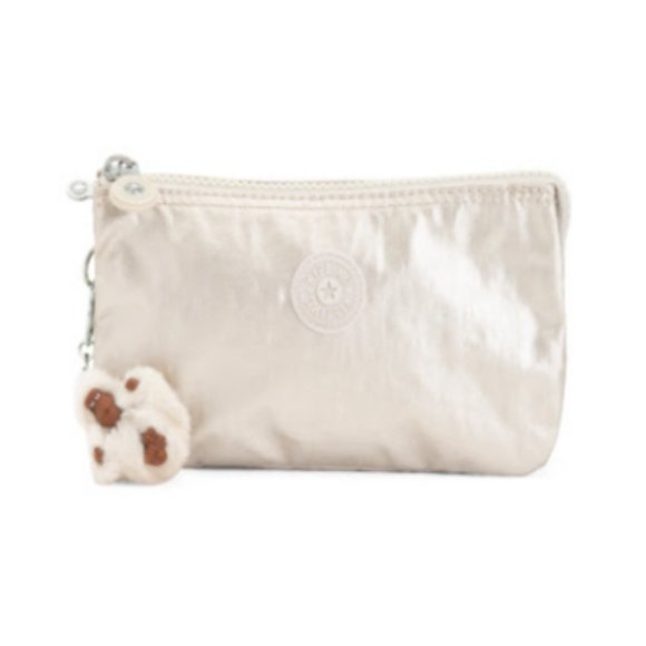 Kipling | Bags | Kipling Chic White Metallic Large Creativity Pouch ...